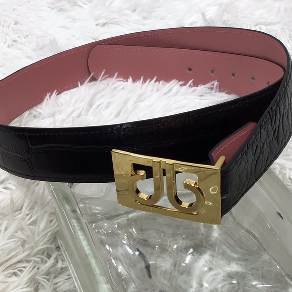 Druh | Accessories | Druh Mens Black Croc Embossed Leather Golf Belt 4 ...